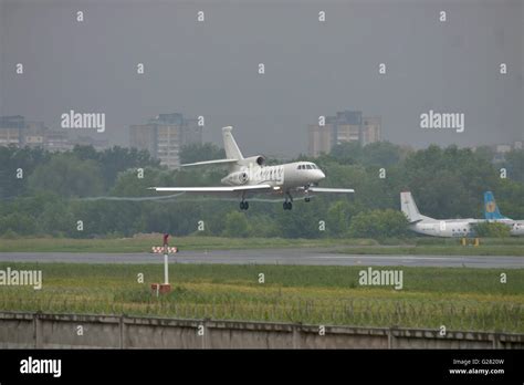 Kiev UKraine June 5 2012 Dassault Falcon 50EX Business Jet Is