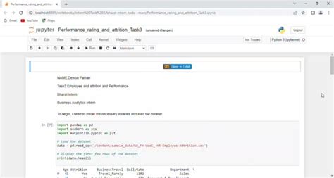 Dewoo Pathak On Linkedin Task3 Bharatintern Intership Python Businessanalytics Github Pandas