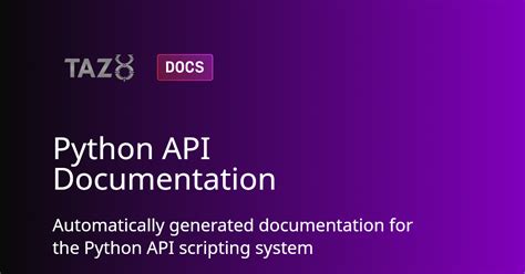 Python Api Documentation Tazuo