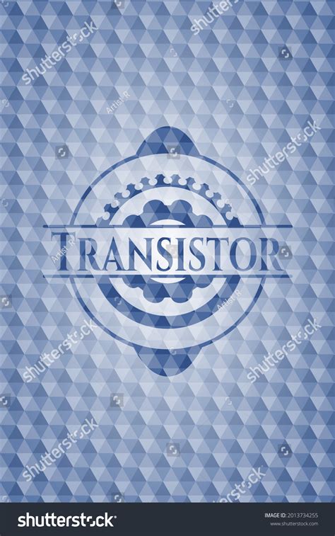 Transistor Blue Hexagon Emblem Vector Illustration Stock Vector