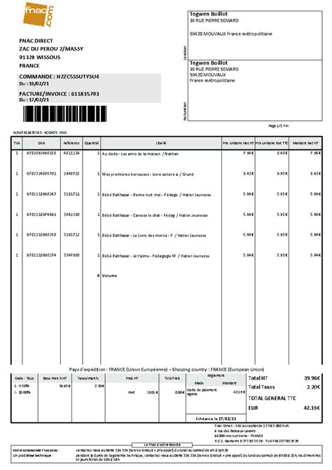 495631210 Facture La Fnac 1 COMMANDE H2ZC5SSUTYSU Du 16 02