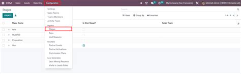 Stages In Odoo CRM Odoo V Enterprise Edition Book