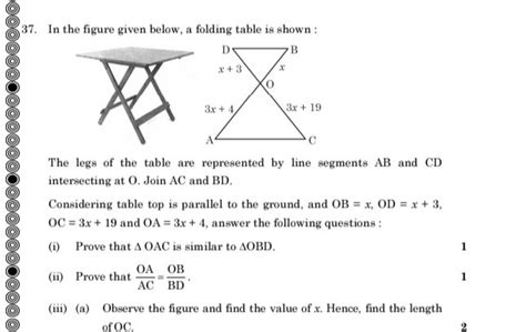 37 In The Figure Given Below A Folding Table Is Shown Figureh
