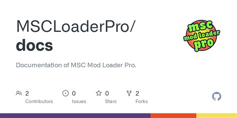 GitHub MSCLoaderPro Docs Documentation Of MSC Mod Loader Pro