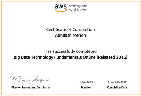 Abhilash Menon On Linkedin Completed Big Data Tech Fundamentals Yesterday