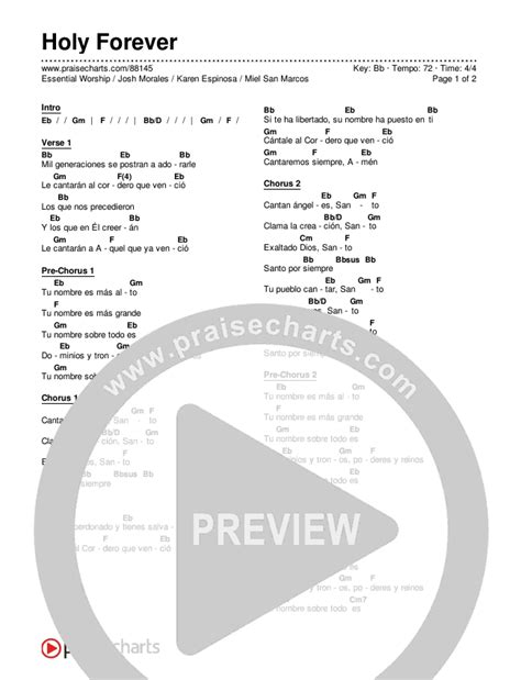 Holy Forever Español Chords Pdf Essential Worship Josh Morales