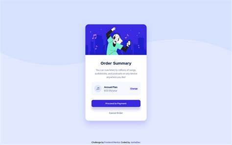 Frontend Mentor Order Summary Comp Made With Html And Css Coding Challenge Solution