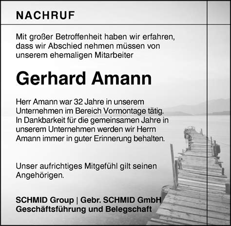 Traueranzeigen von Gerhard Amann Schwarzwälder Bote Trauer