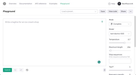 วิธีสมัครใช้ Playground ในการฝึก Prompt Nextflow