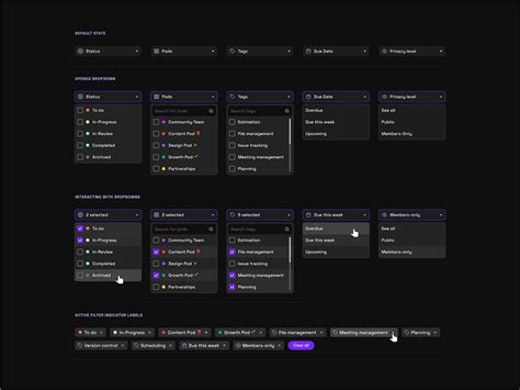 Board Filter Dropdowns By Ben Kókolas On Dribbble