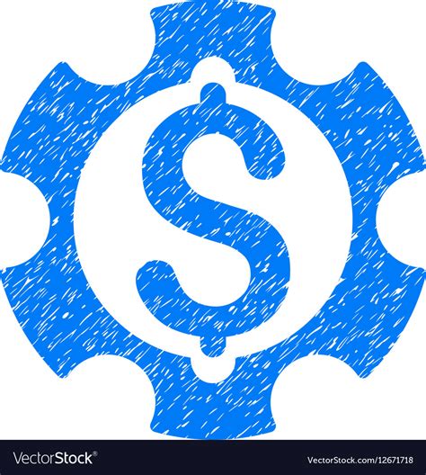 Financial Development Gear Grainy Texture Icon Vector Image