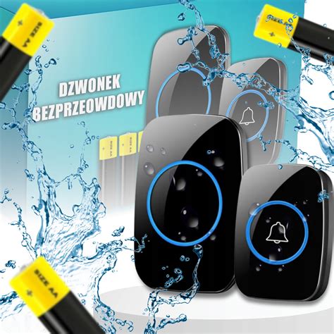 DZWONEK BEZPRZEWODOWY WODOODPORNY 300M DO DRZWI FURTKI IP44 LED NA