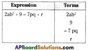 Algebraic Expressions Class 7 Extra Questions With Answers AP Board Solutions
