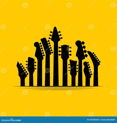 Guitar Headstocks Form A Heart Cartoon Vector
