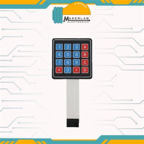 4x4 Matrix Membrane Keypad Makerlab Electronics