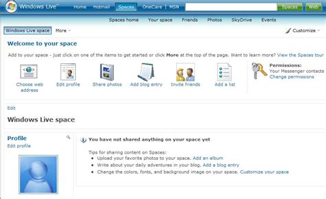 Using Windows Live Using Spaces WikiEducator