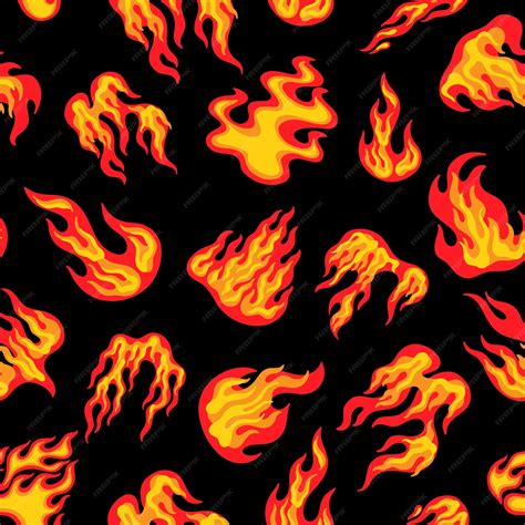 Fire Flame Pattern Seamless Fireflame Flammable Texture Of Firewall