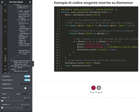 Come Inserire Codice HTML CSS E JavaScript Con Elementor