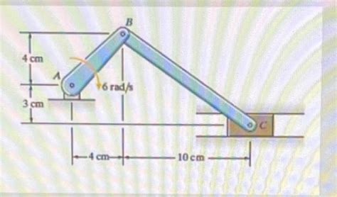 Solved Bar Ab Rotates At 6 Rad S In The Clockwise Direction