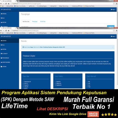 Jual Program Aplikasi Sistem Pendukung Keputusan SPK Dengan Metode SAW Shopee Indonesia