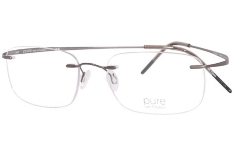 Pure Airlock Element 200 033 Titanium Eyeglasses Gunmetal Rimless 54 18
