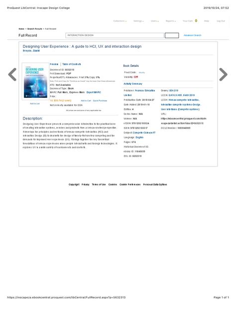 Designing User Experience A Guide To Hci Ux And Interaction Design Benyon David Pdf Pdf