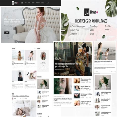 极简主义的女性时尚性杂志博客设计psd模板 Jimydo Blog Magezine Psd Template 设计素材分享一流设计网