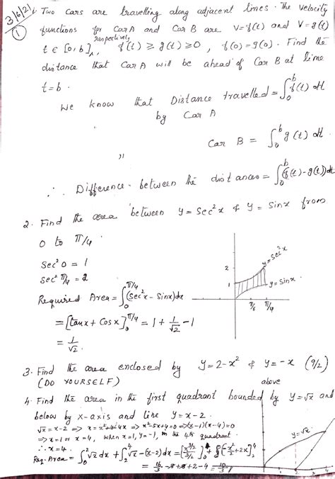 Area And Volume Integration Study Notes Mathematics Docsity
