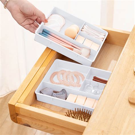 Yoloke Drawer Organizer Desk Drawer Organizer With 4 Compartments