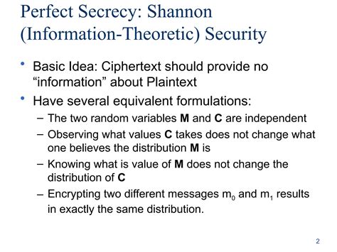 hannon s perfect secrecy important point of ppt ppt