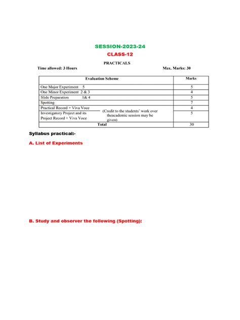 Pratical Biology Class 12 2023 24 Pdf Meiosis Mitosis