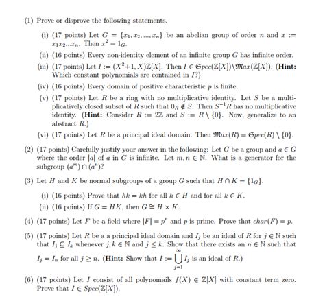 Solved 1 Prove Or Disprove The Following Statements I
