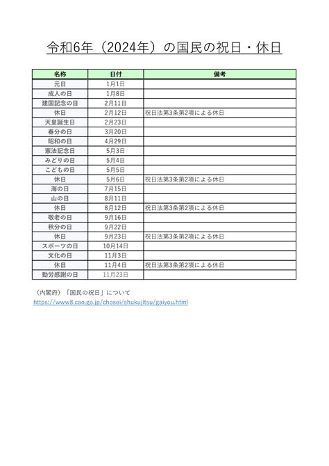 【すぐに使える】令和6年2024年・国民の祝日・無料excelテンプレート～1月始まり・タテ・リスト～ Plusプロジェクト