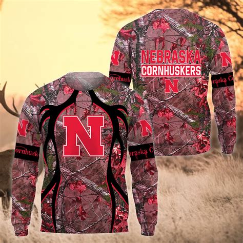 19 Nebraska Cornhuskers Football Camo Hoodiezippertshirtsweater