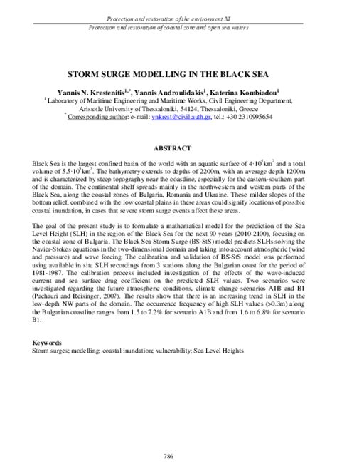 Pdf Storm Surge Modelling In The Black Sea