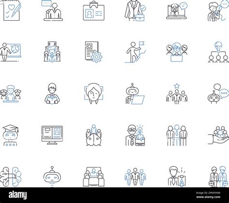 Career Progression Line Icons Collection Advancement Growth