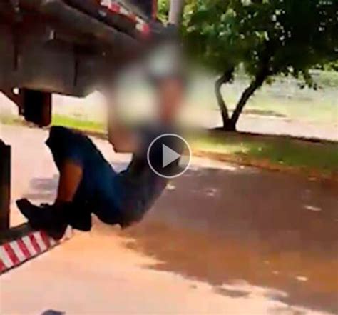 Jovem é Flagrado Pendurado Em Caminhão Na Rua Da Divisão Direto Das
