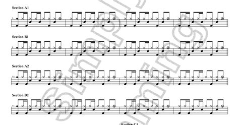 鼓手森 Simply Drumming Red Hot Chili Peppers Scar Tissue Drum Sheet