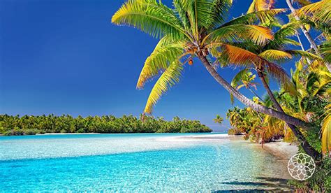 Rota De Viagem Para A Oceania Tropical Island Computer Background
