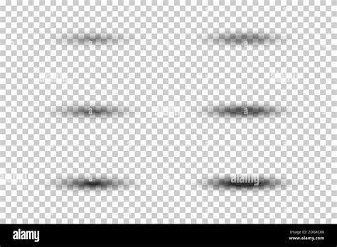 Set Of Vector Oval Gray Shadows With Soft Edges On Transparent Background Templates For Your