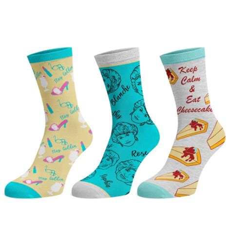 Golden Girls Crew Socks 3 Pair Pack In Cheesecake Box Canada