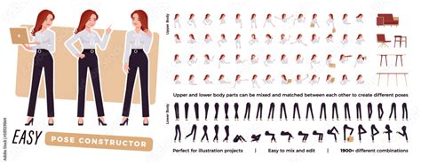 Business Consultant Character Easy Pose Constructor Office Girl Drag
