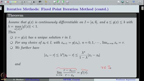 Lecture 35nonlinear Equations Fixed Point Iteration Methods