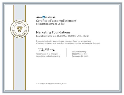 imane es safi on linkedin certificate of completion