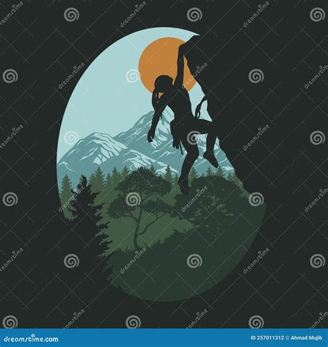 Rock Climbing Graphic Design Stock Vector Illustration Of Cute