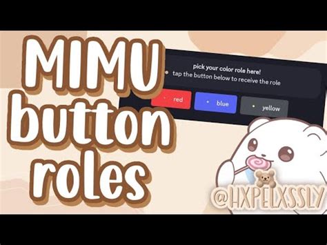 Mimu How To Create Button Roles YouTube