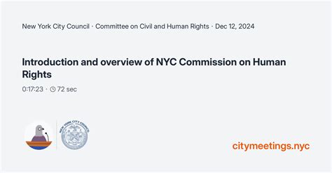 Introduction And Overview Of Nyc Commission On Human Rights Committee