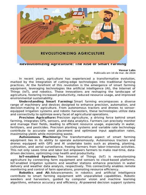 Revolutionizing Agriculture The Rise Of Smart Farming Pdf