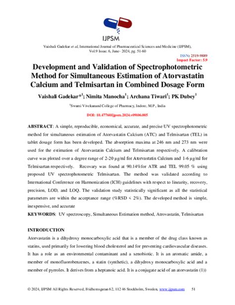 Pdf Development And Validation Of Spectrophotometric Method For
