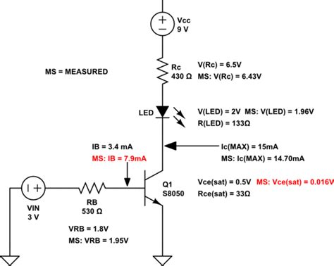 Switches Voltage Measured Across Transistor And Transistor Base